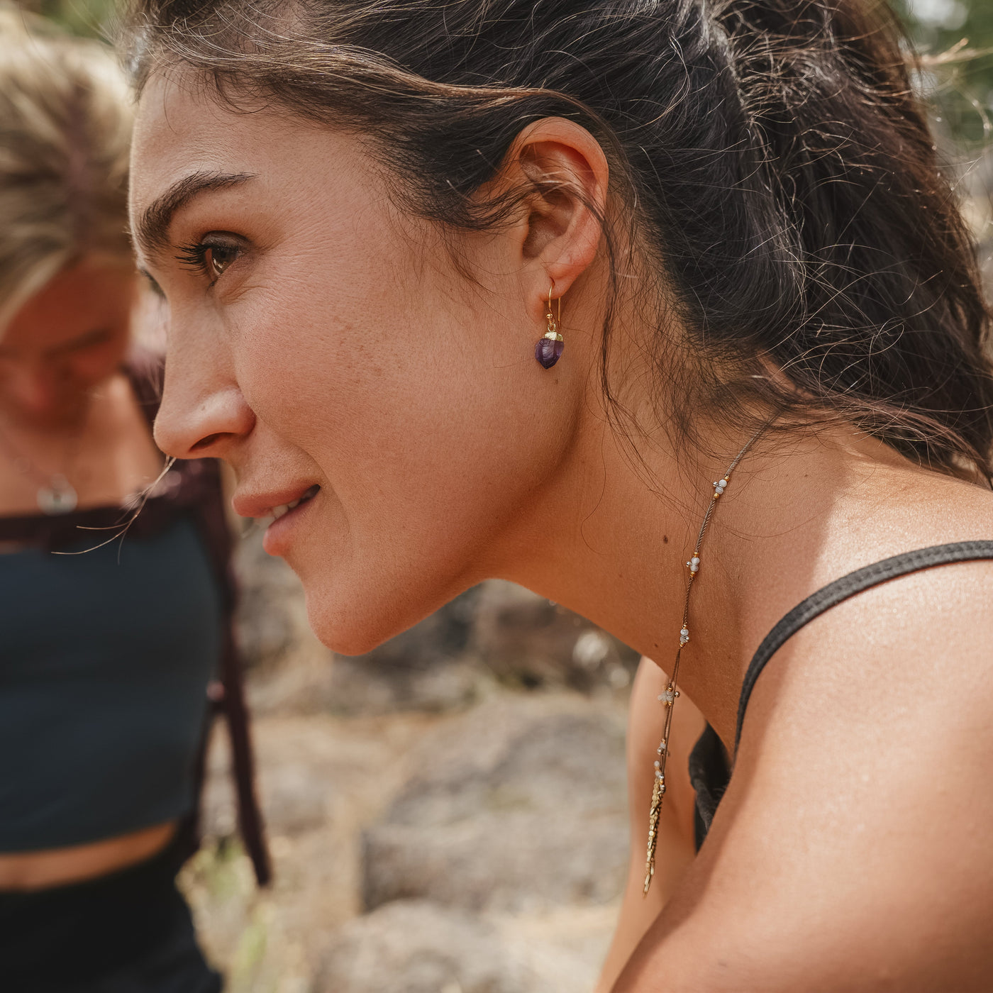 Gemstone Nugget Earrings